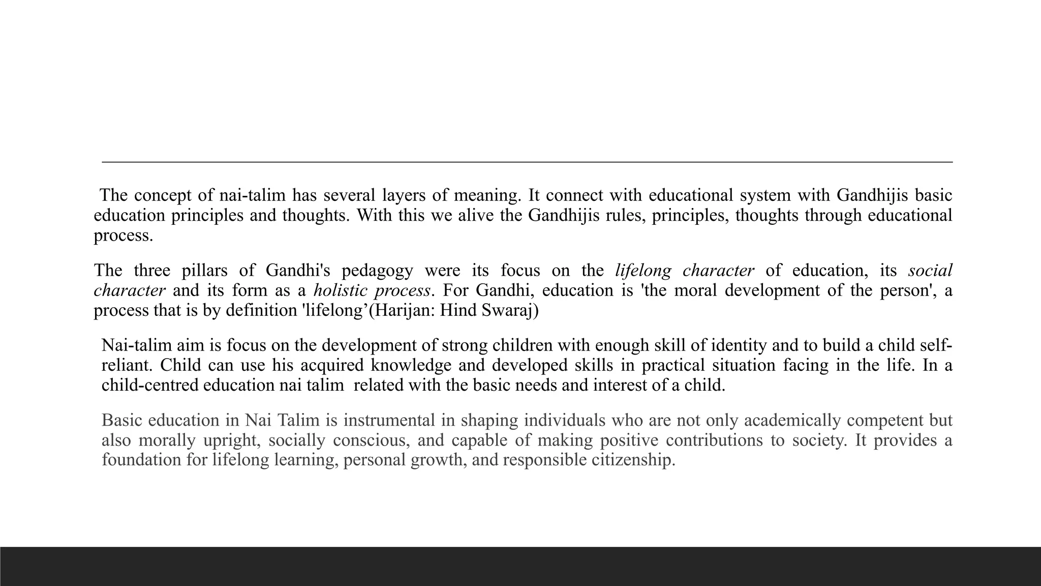 Nai-Talim: Main Principles of Basic education | PPTX
