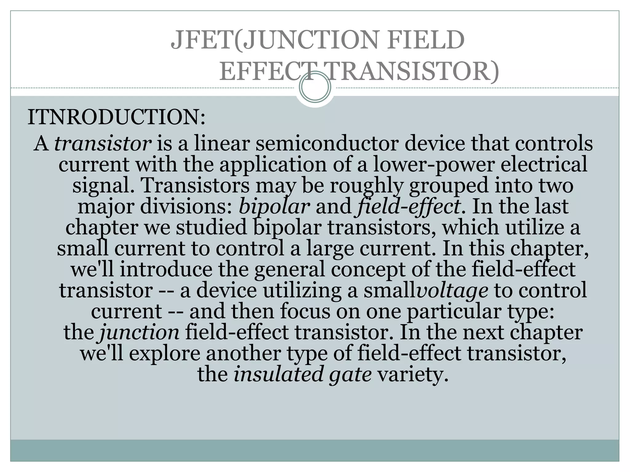MOSFET AND JFET | PPTX