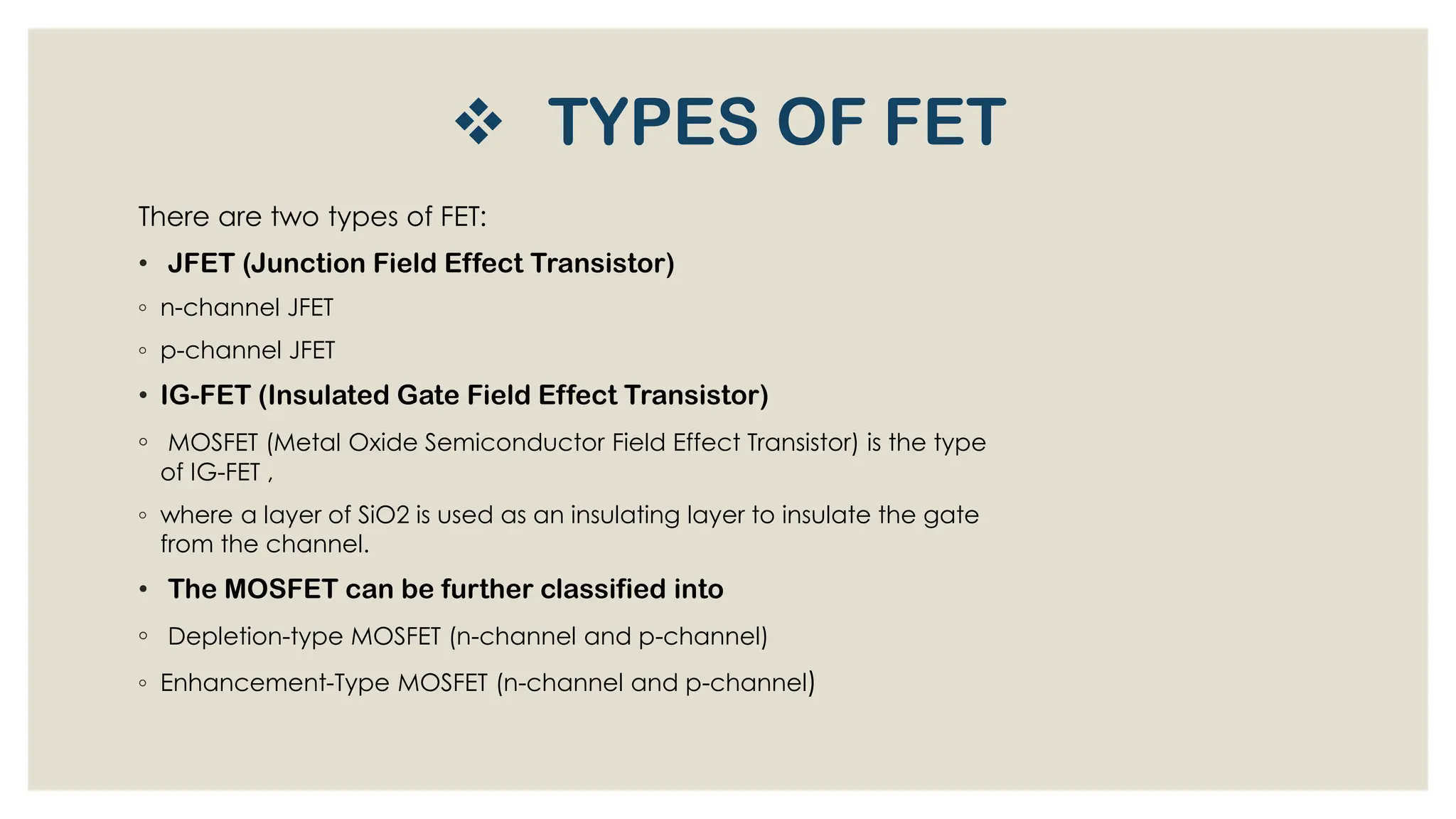 PPT ON FET OF BASIC ELECTRICAL ENGG. DIPLOMA | PDF