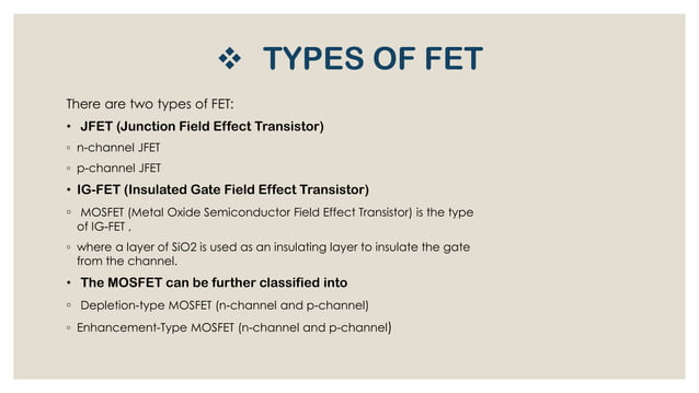 PPT ON FET OF BASIC ELECTRICAL ENGG. DIPLOMA | PPT