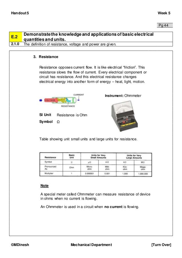 Basic electrical and electronic principles