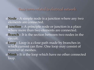 Basic electrical circuit theory | PPTX