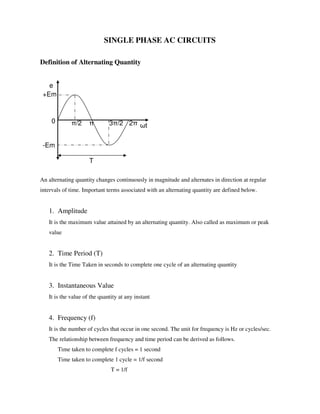 Single phase AC circuit | PDF