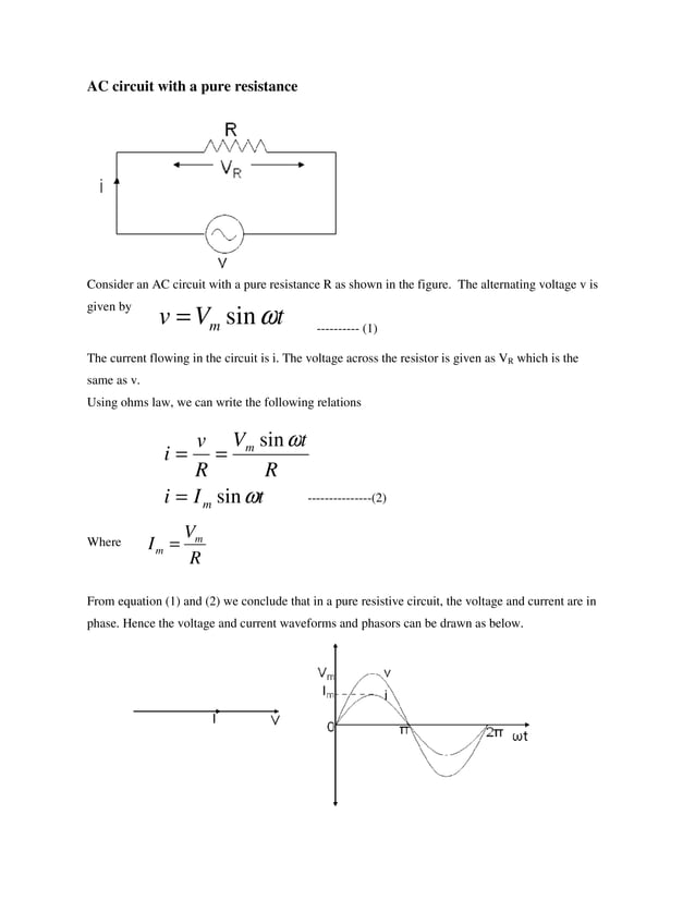 Single phase AC circuit | PDF