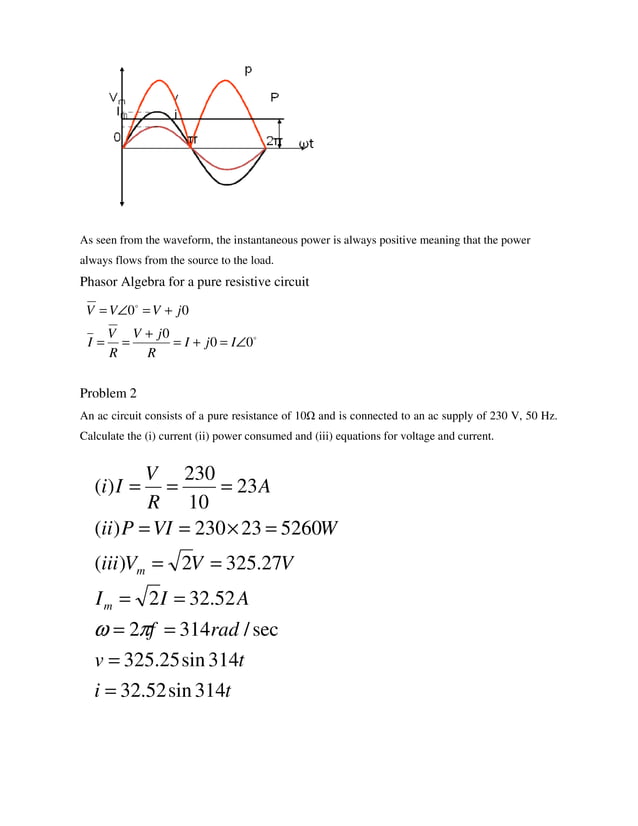 Single phase AC circuit | PDF