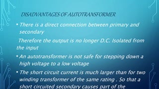 Basic electrical engineering (Autotransformer) | PPTX