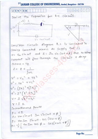 Basic Electrical Engineering Short notes | PDF