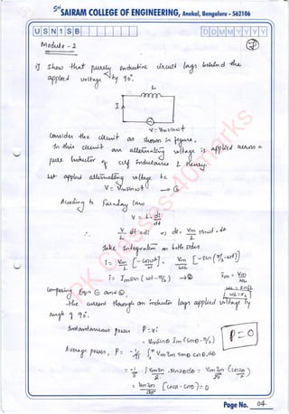 Basic Electrical Engineering Short notes | PDF