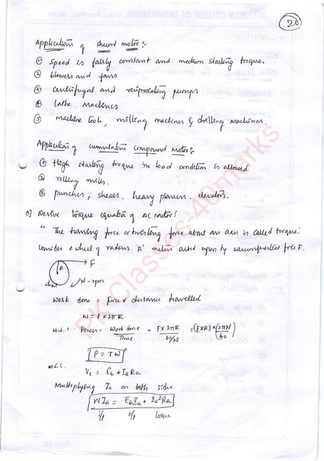 Basic Electrical Engineering Short notes