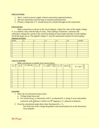 Basic electrical lab manual | PDF