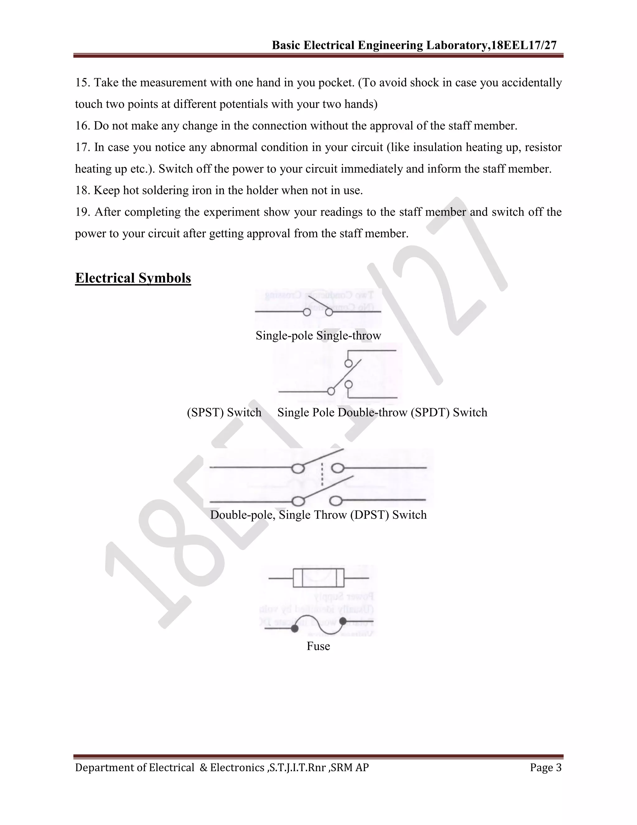 Basic electrical lab manual vtu | PDF