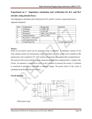 Basic electrical lab manual vtu | PDF