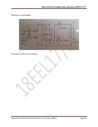Basic electrical lab manual vtu | PDF