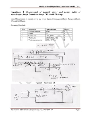 Basic electrical lab manual vtu | PDF