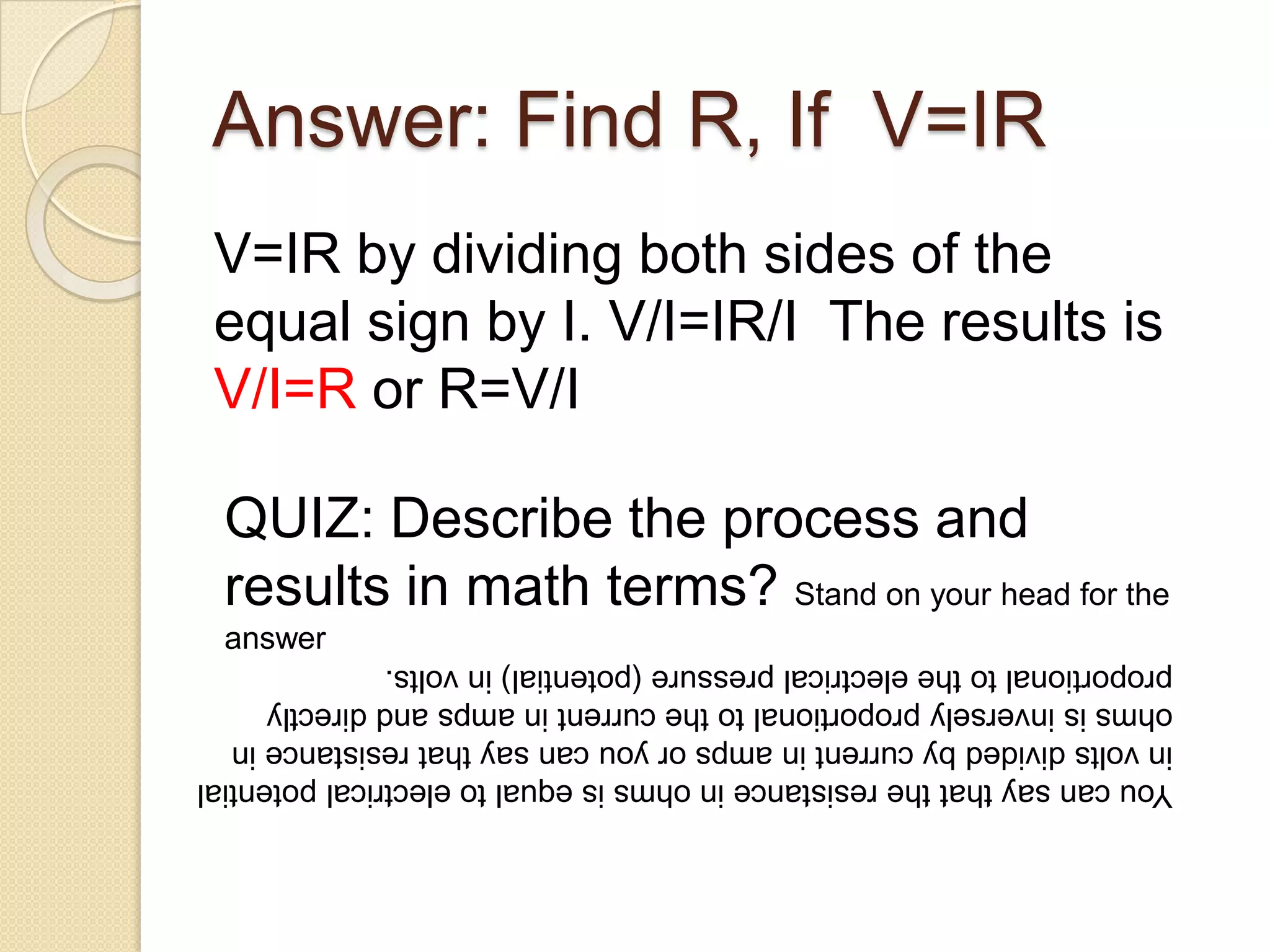 Basic electrical math | PPSX