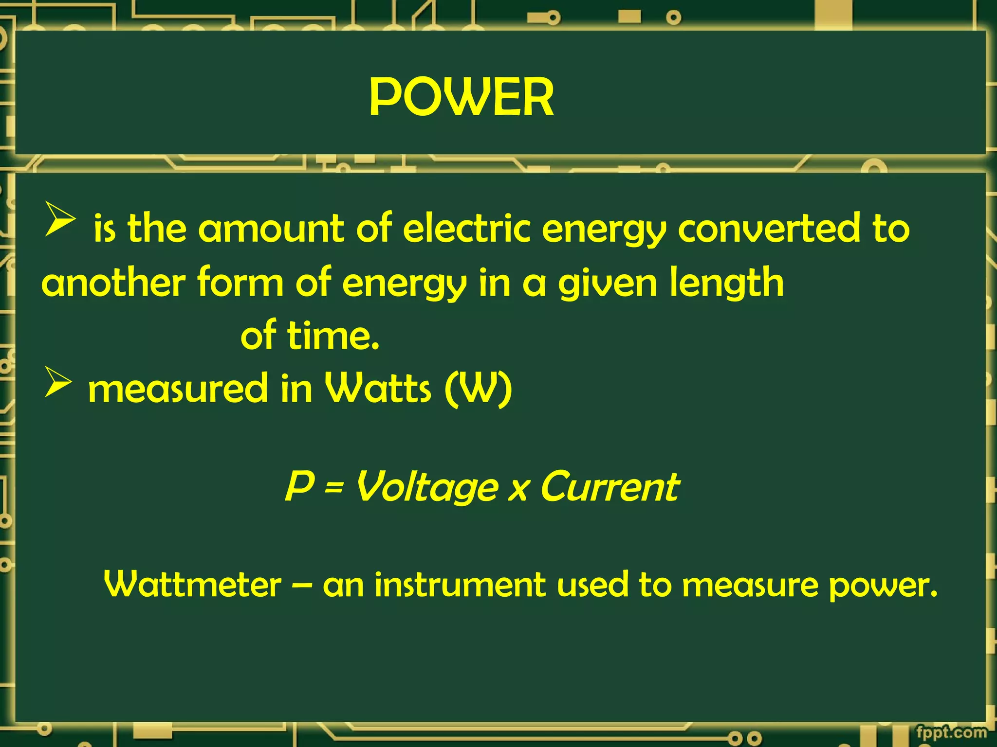 Basic electrical quantities | PPT