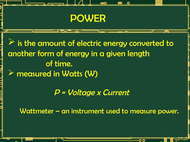 Basic electrical quantities | PPT | Physics | Science