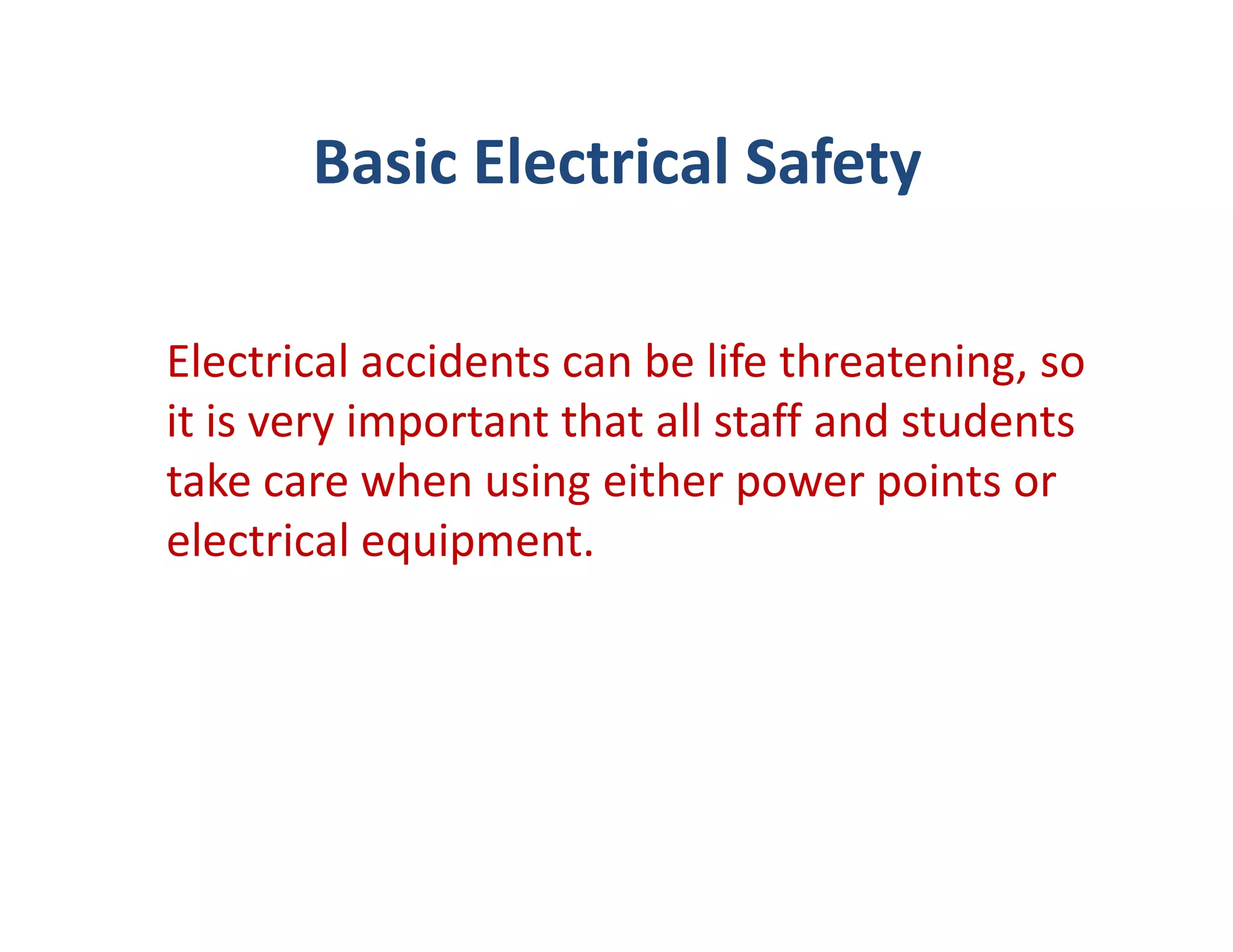 Basic electrical safety | PDF