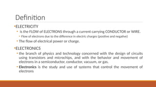 BASIC ELECTRICITY & ELECTRONICS.pptx....... | PPTX