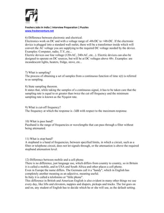 Basic+electronic+interview+questions+and+answers | PDF