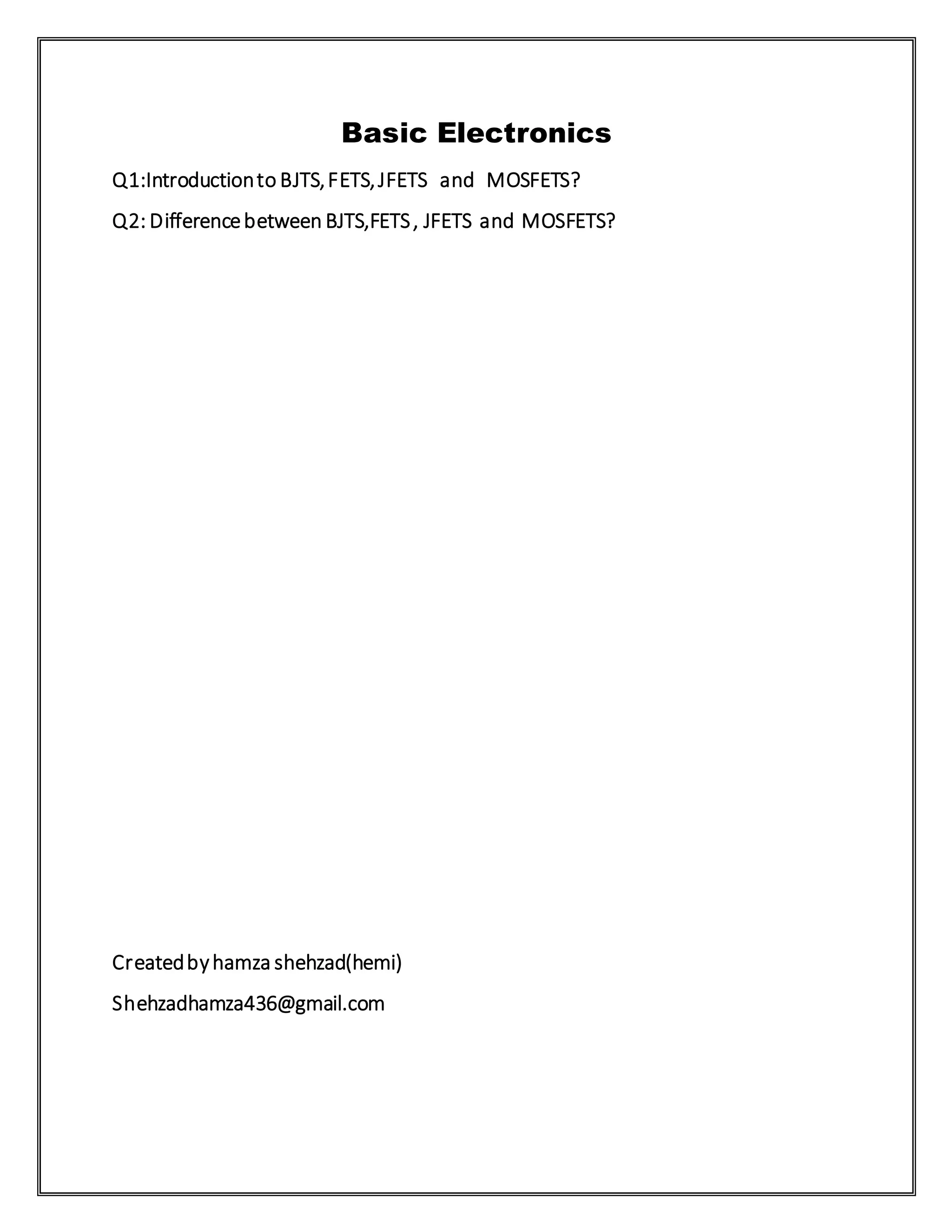 Basic electronics | PDF