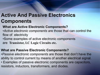 ACTIVE & PASSIVE ELECTRONICS by sarmad khosa | PPTX