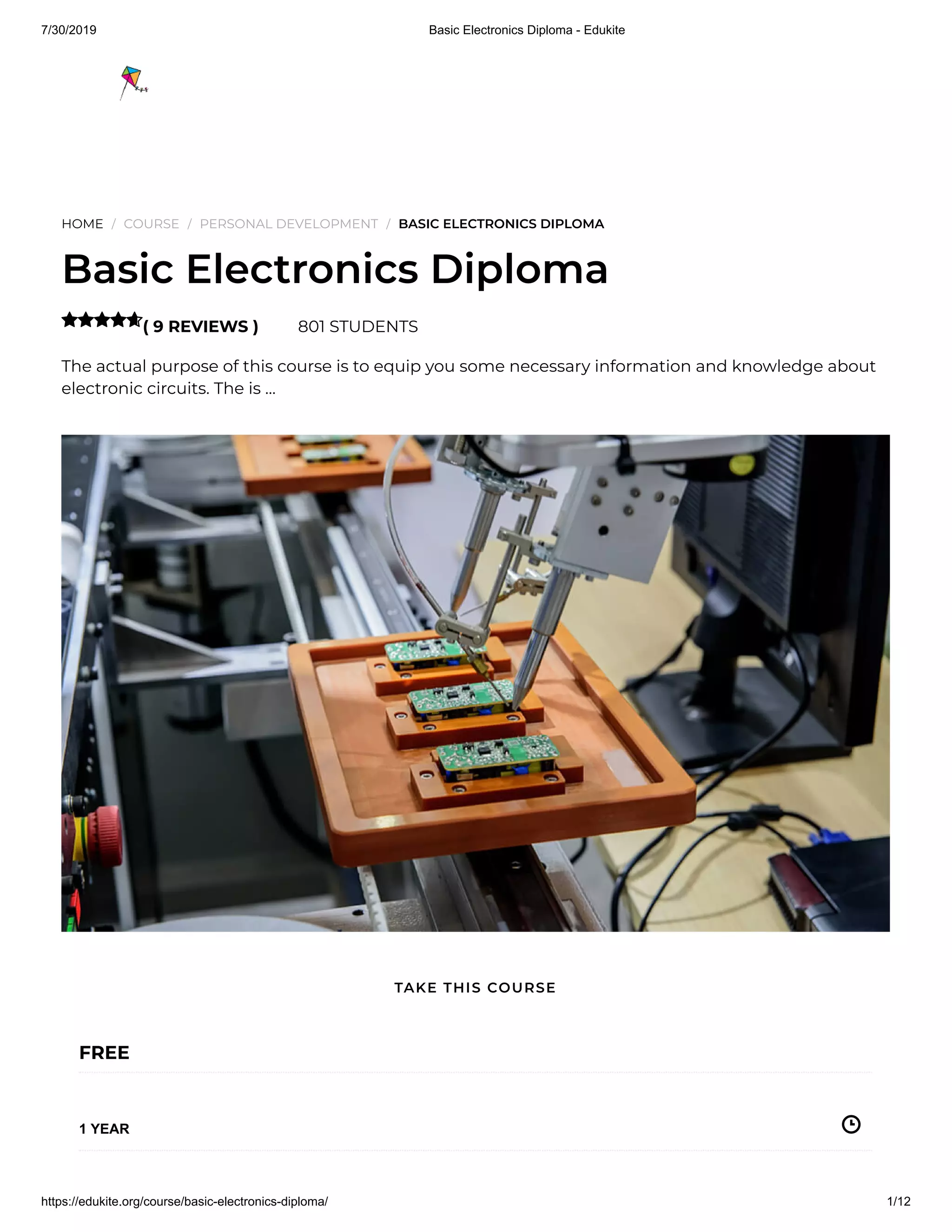 Basic electronics diploma - edukite | PDF