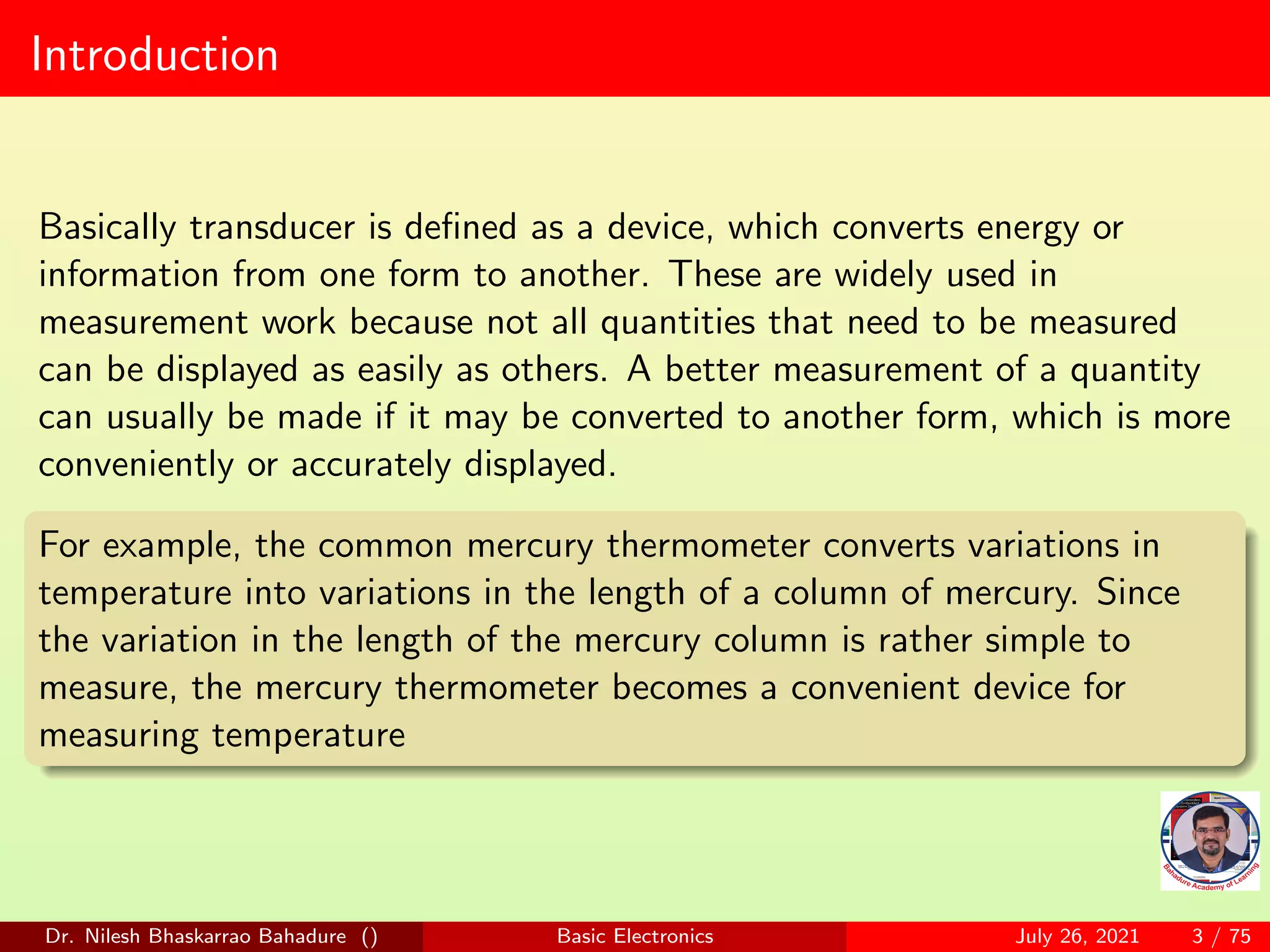 Basic Electronics Electrical Transducers | PDF