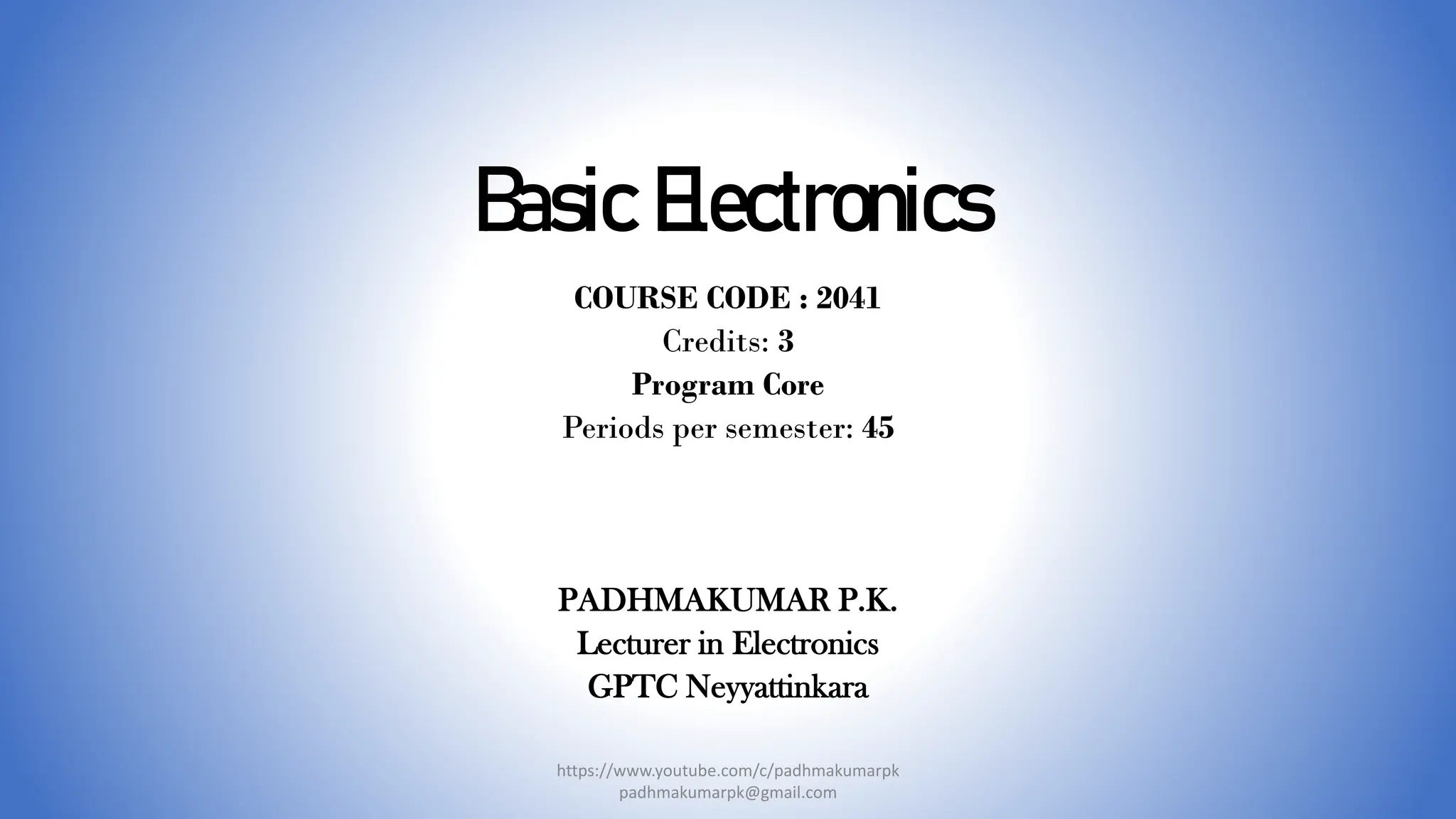 Basic Electronics for diploma students as per technical education ...