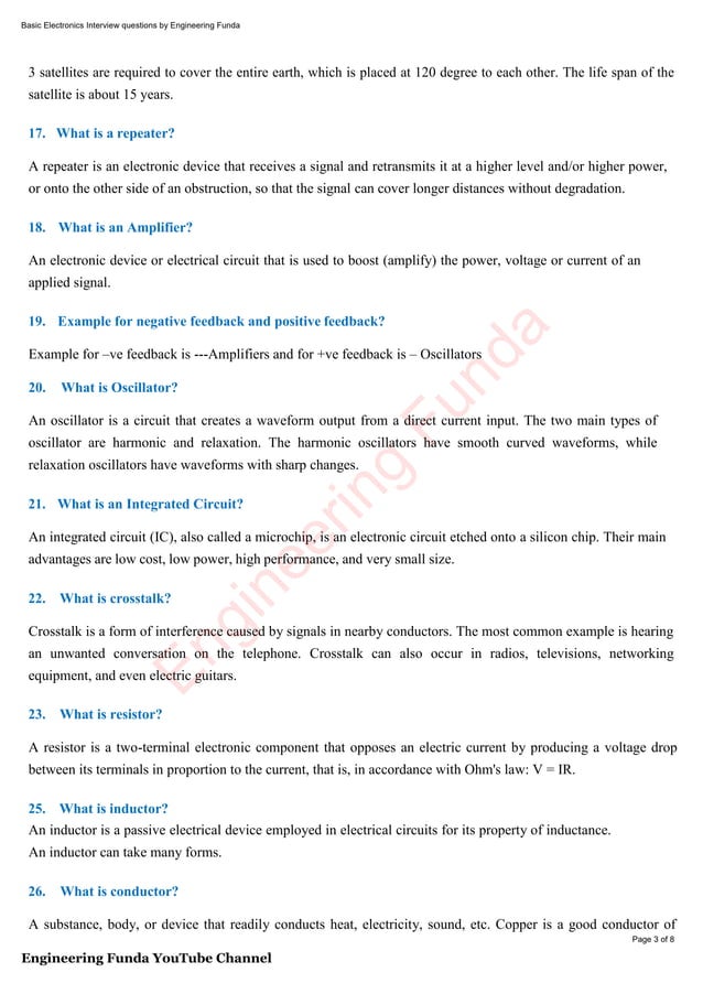 Basic Electronics Interview Questions.pdf | Digital Audio | Computer ...