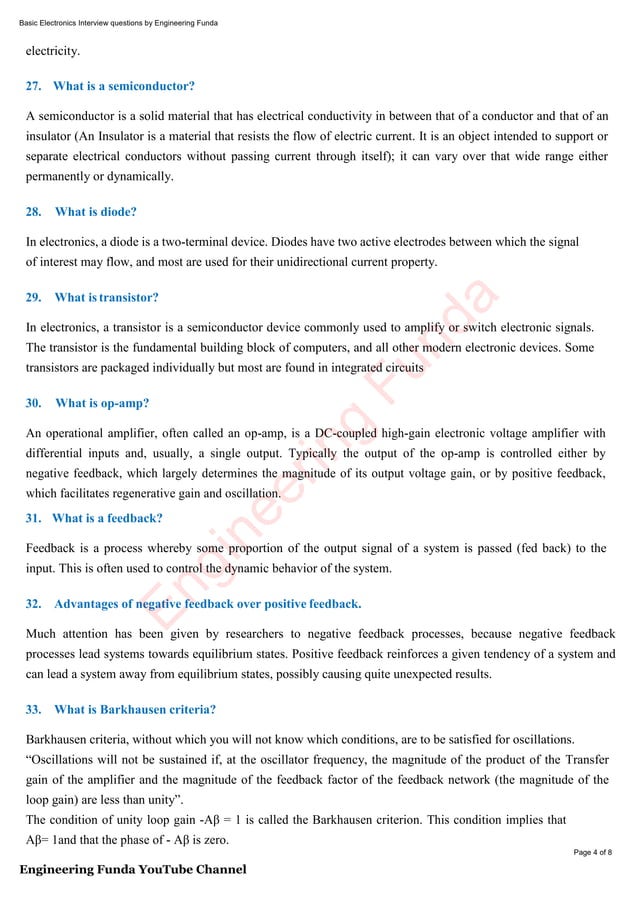 Basic Electronics Interview Questions.pdf | Digital Audio | Computer ...