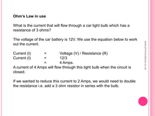 Basic Electronics - Ohm's Law | PPTX