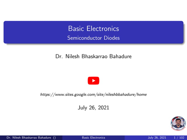 Basic Electronics Semiconductor Diodes | PDF | Chemistry | Science