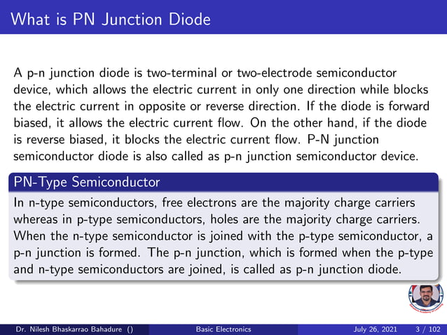 Basic Electronics Semiconductor Diodes Pdf Chemistry Science