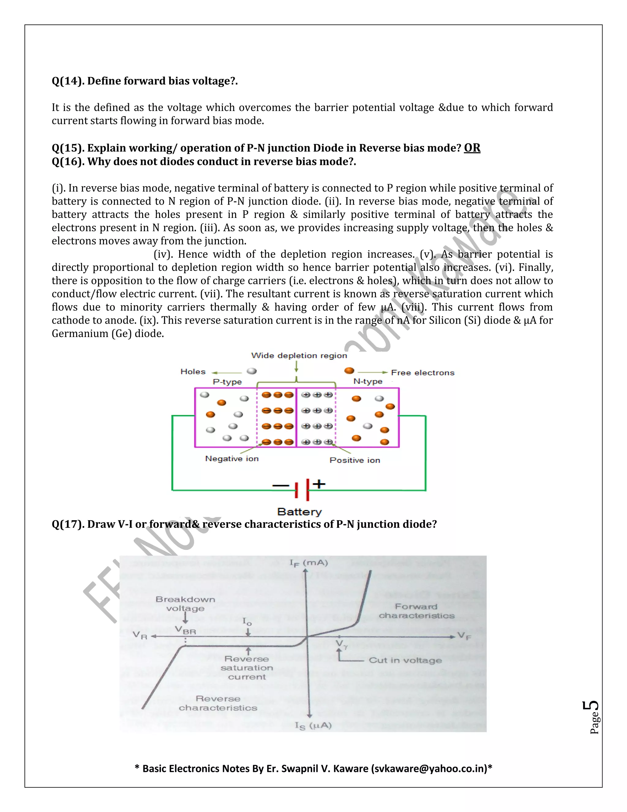 Basic Electronics By, Er. Swapnil V. Kawrare | PDF