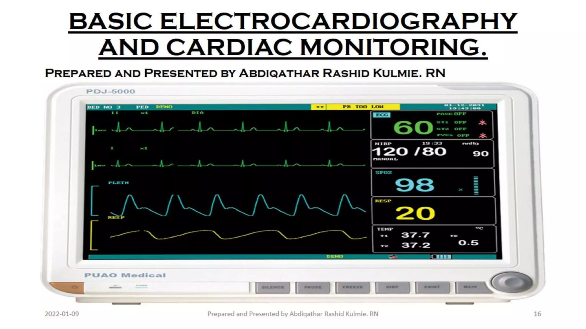 Basic electrophysiology, interpretation, cardiac monitoring and ...