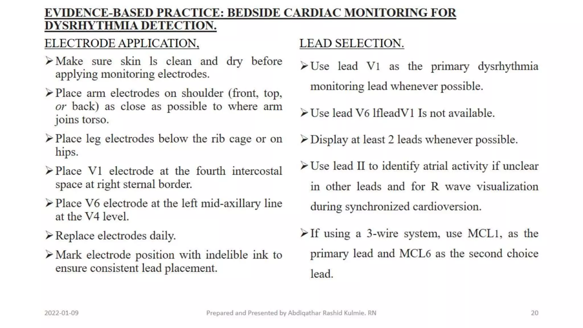 Basic electrophysiology, interpretation, cardiac monitoring and ...
