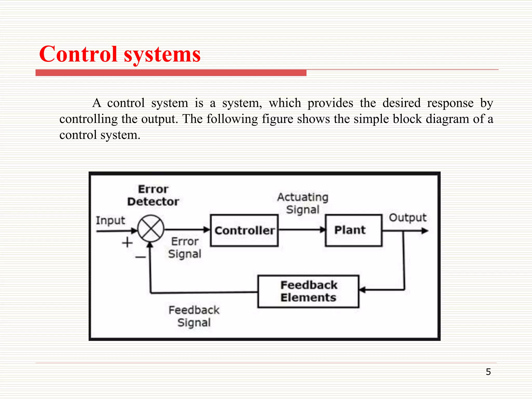 Basic elements in control systems | PPT