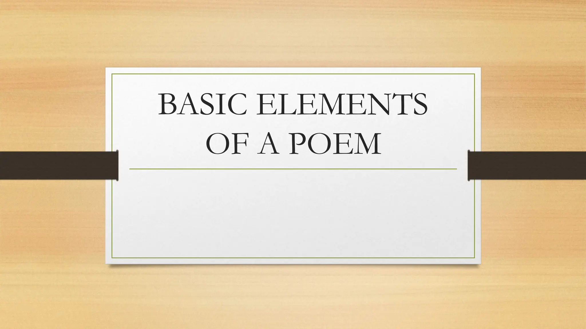 Basic Elements of a Poem for Grade 7 JHS | PPTX