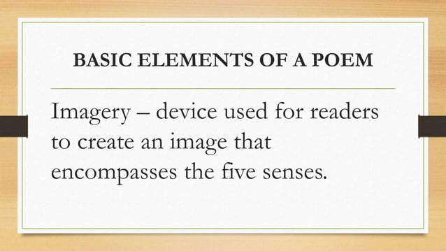 Grade 7 Lesson Basic elements of a poem | PPTX