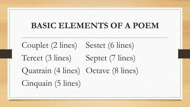 Grade 7 Lesson Basic elements of a poem | PPTX
