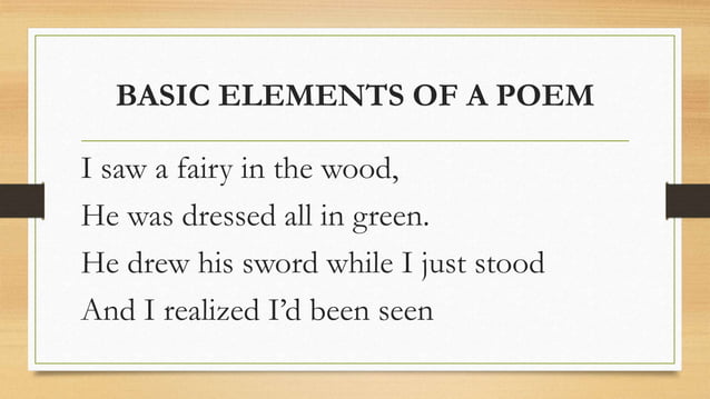 Grade 7 Lesson Basic elements of a poem | PPTX
