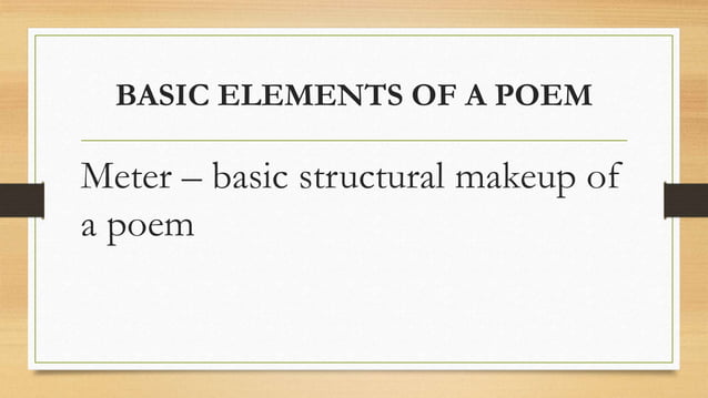 Grade 7 Lesson Basic elements of a poem | PPTX