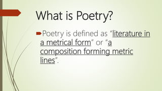 Basic elements of a poem | PPTX
