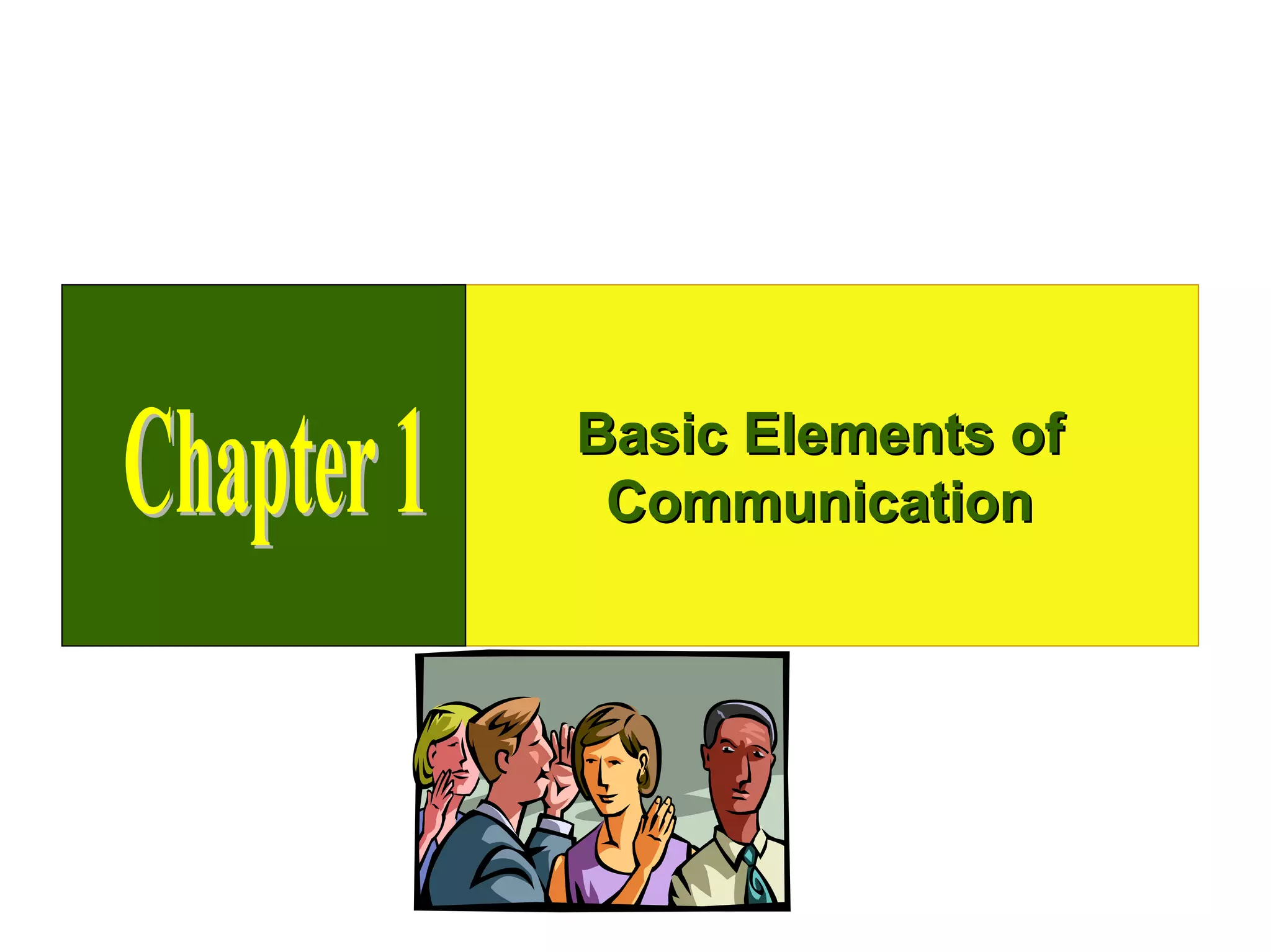 Basic elements of communication | PDF