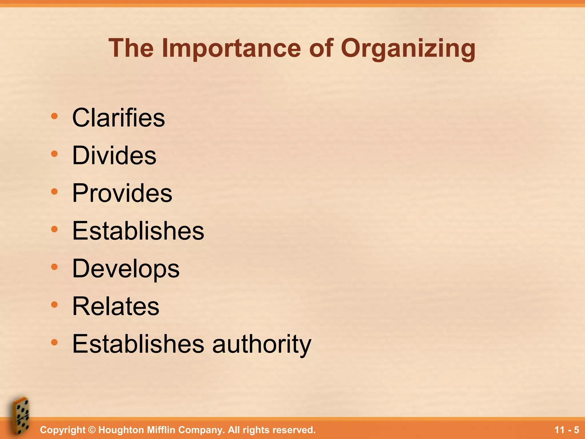 Basic elements of organizing | PPT