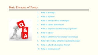 Basic elements of poetry | PPTX