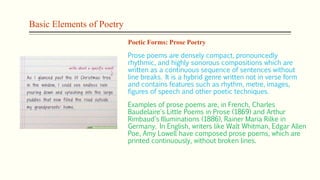 Basic elements of poetry | PPTX