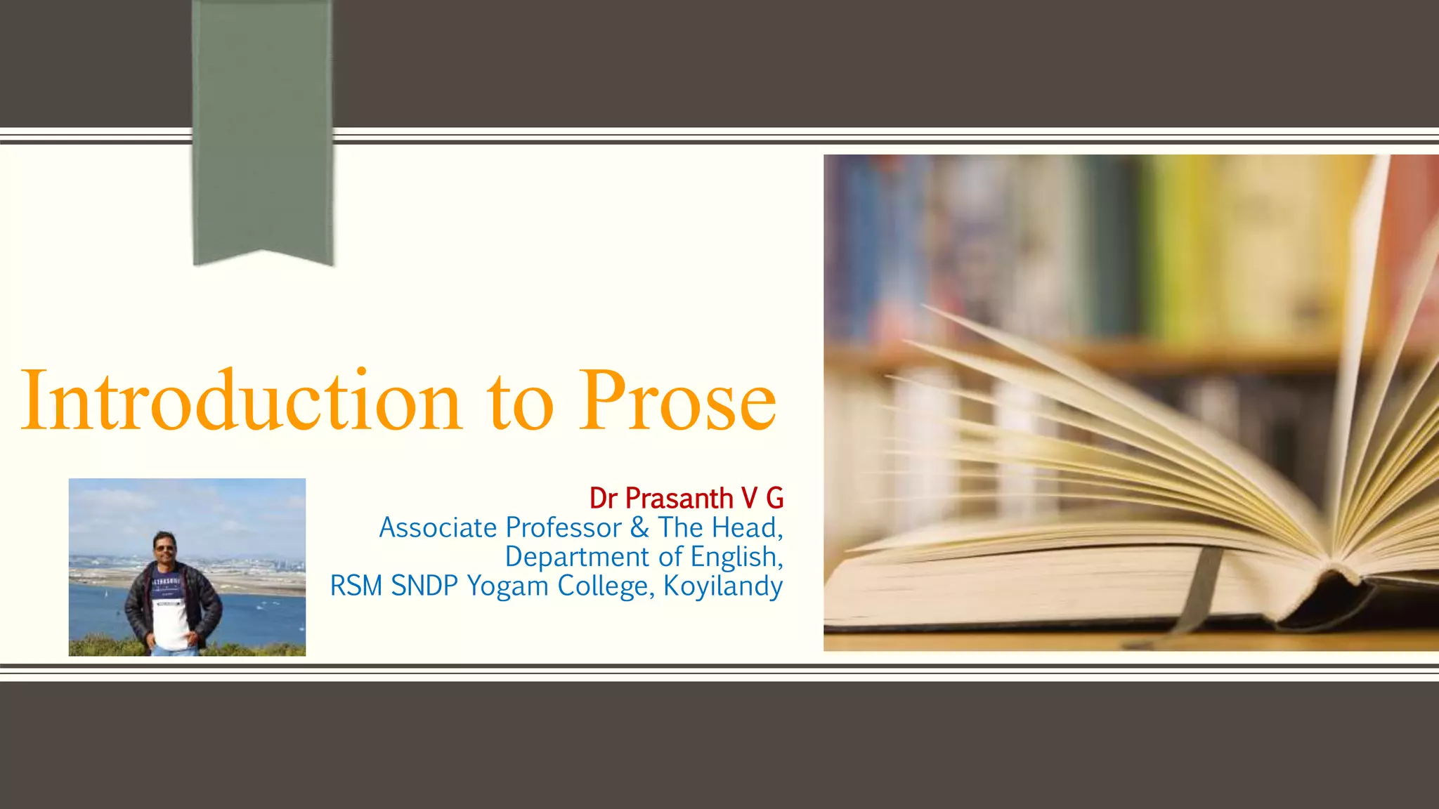 Basic Elements of Prose | PPTX