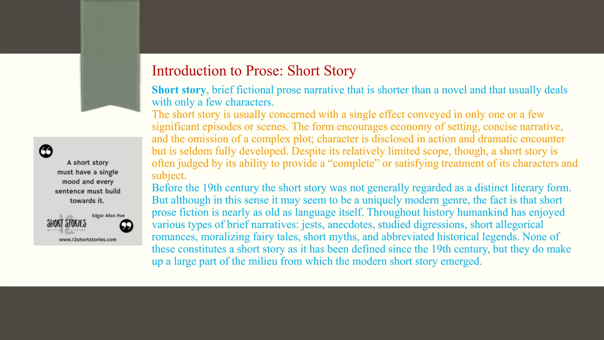 Basic Elements of Prose | PPTX